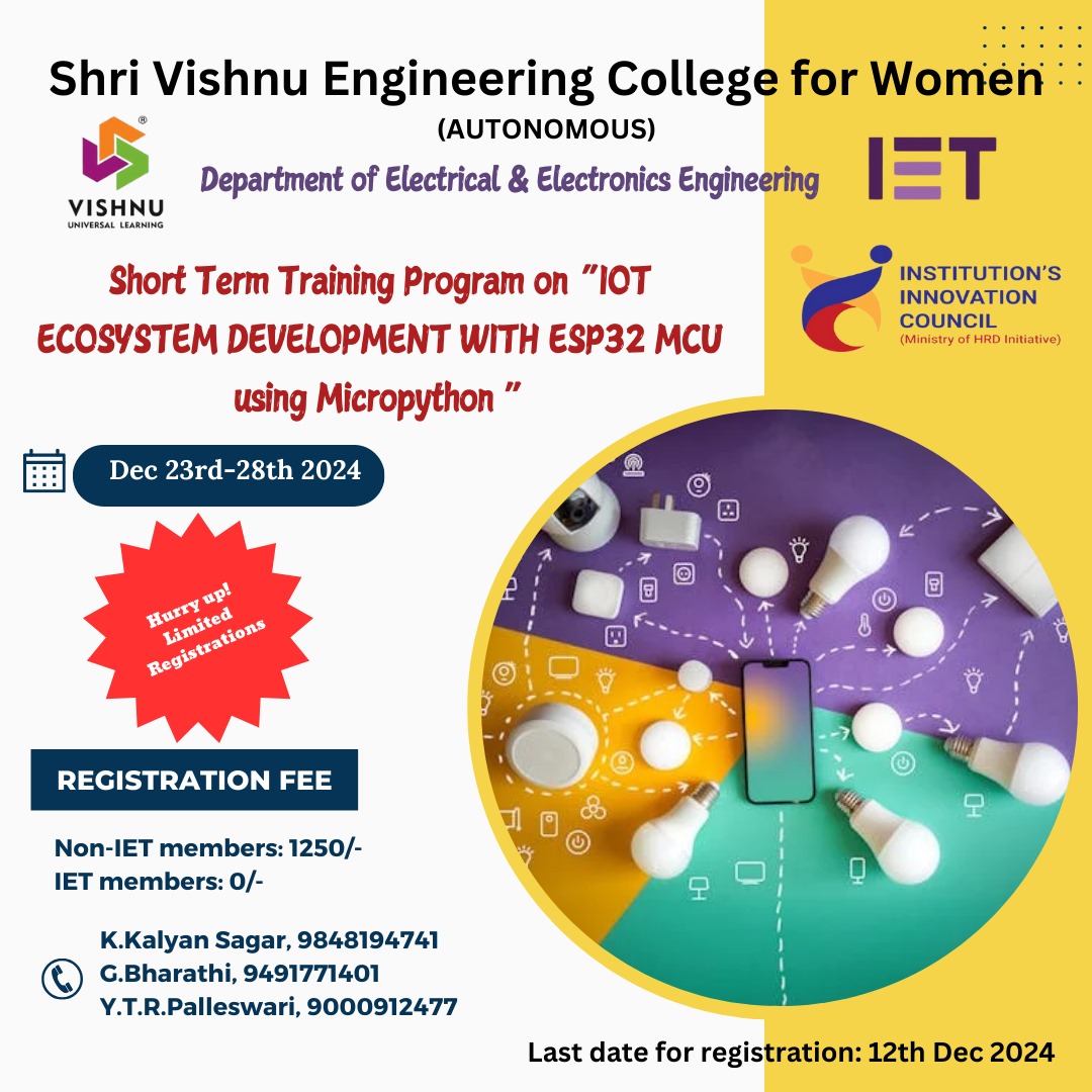 IoT Ecosystem Development with ESP32 MCU - SVECW | Shri Vishnu ...